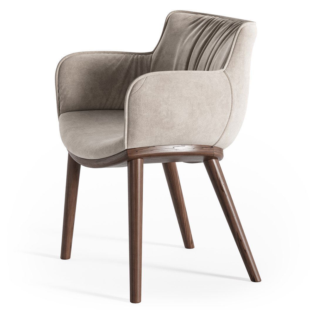 3D model Cattelan Italia Rhonda wood armchair - TurboSquid 2113282