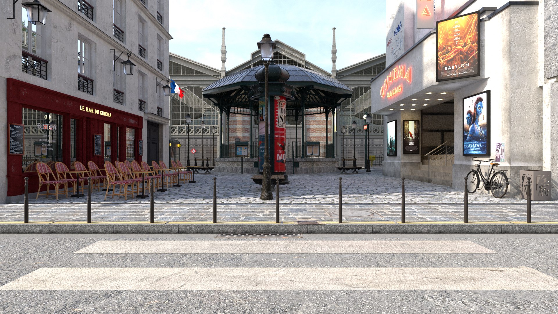 3D Paris Trendy Street And Place Bundle Entreprise License - TurboSquid ...