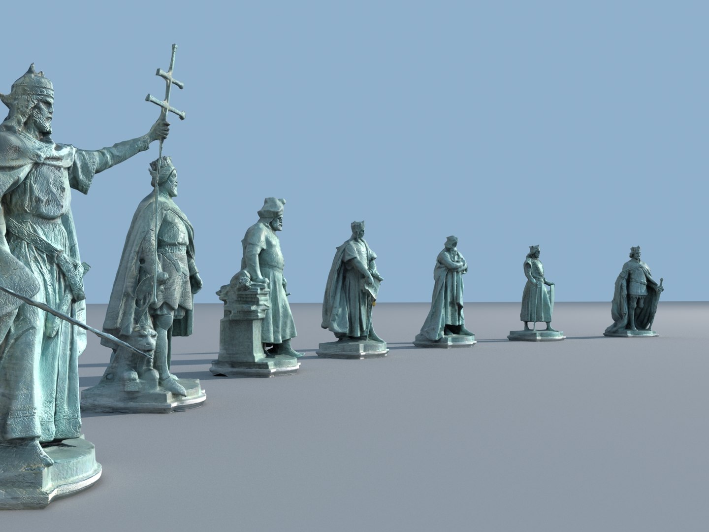 Ancient Sculpture Seven Kings 3D Model - TurboSquid 1419838