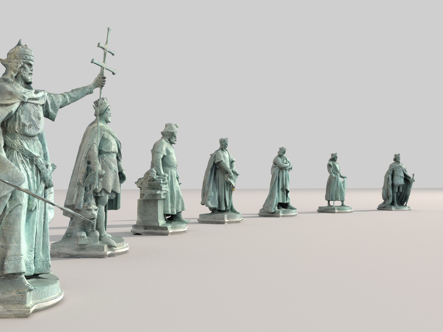 Ancient Sculpture Seven Kings 3D Model - TurboSquid 1419838