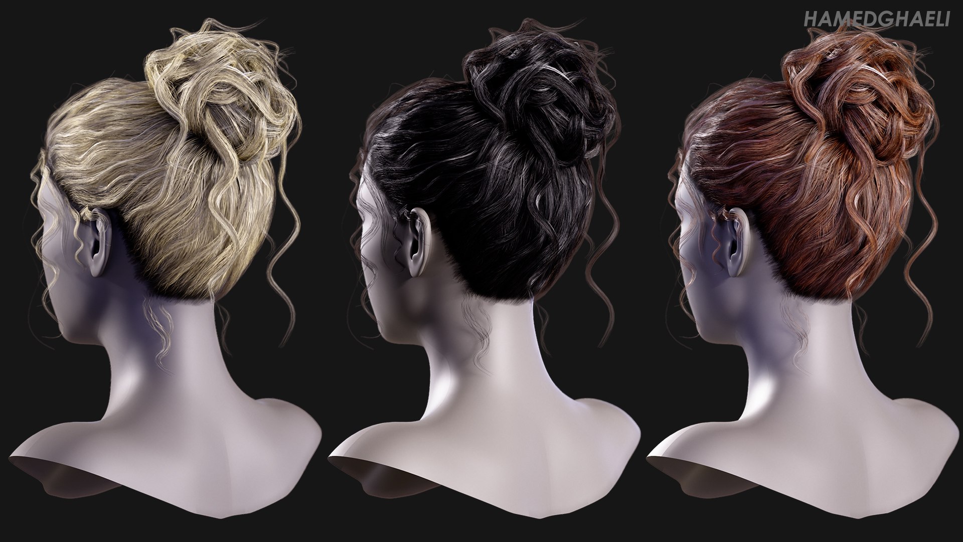 3D Real Time Hair Card Female Hairstyle - TurboSquid 2157173