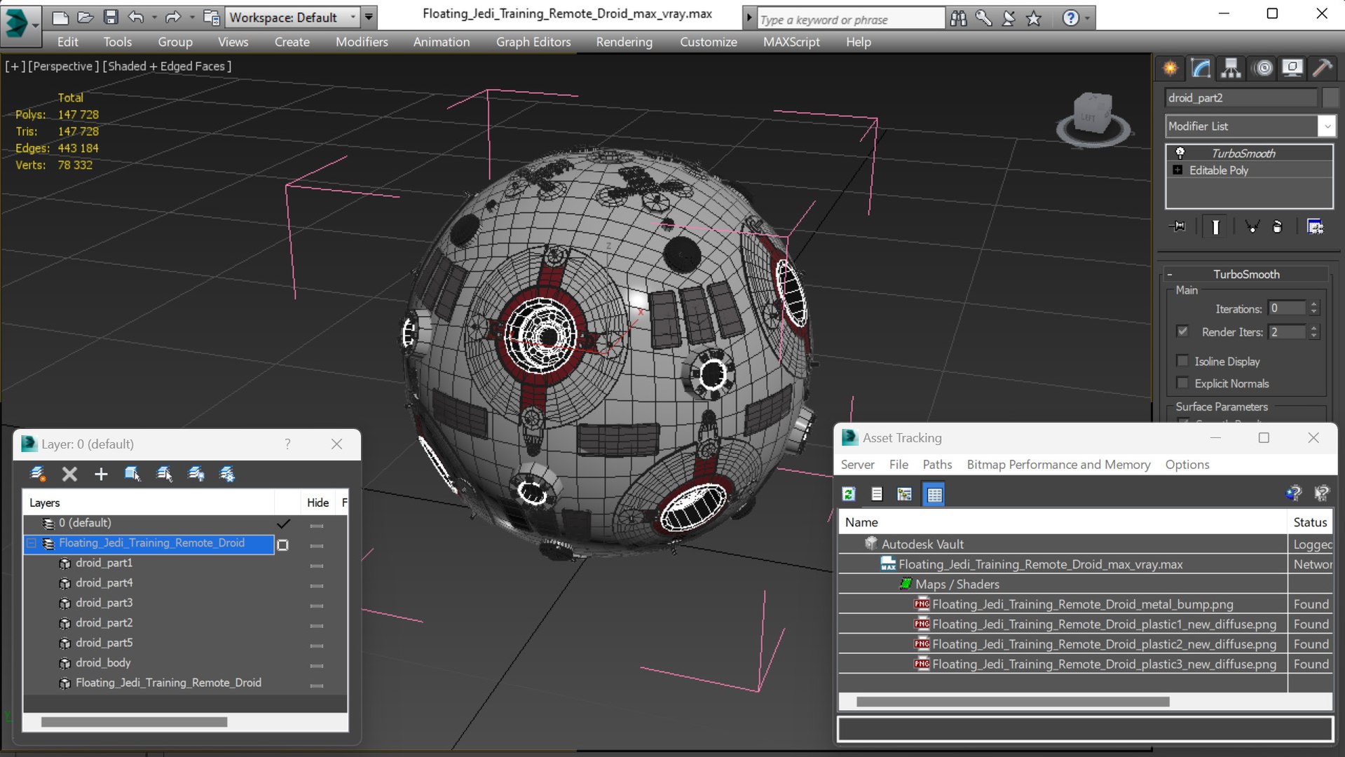 Floating Jedi Training Remote Droid 3D Model - TurboSquid 2249615
