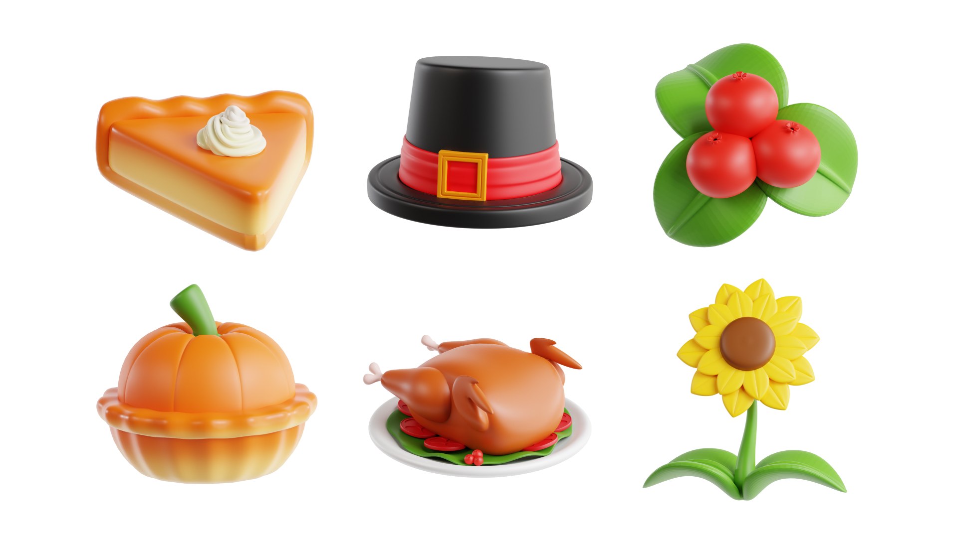 3D Happy Thanksgiving 3D Collection - TurboSquid 2293634