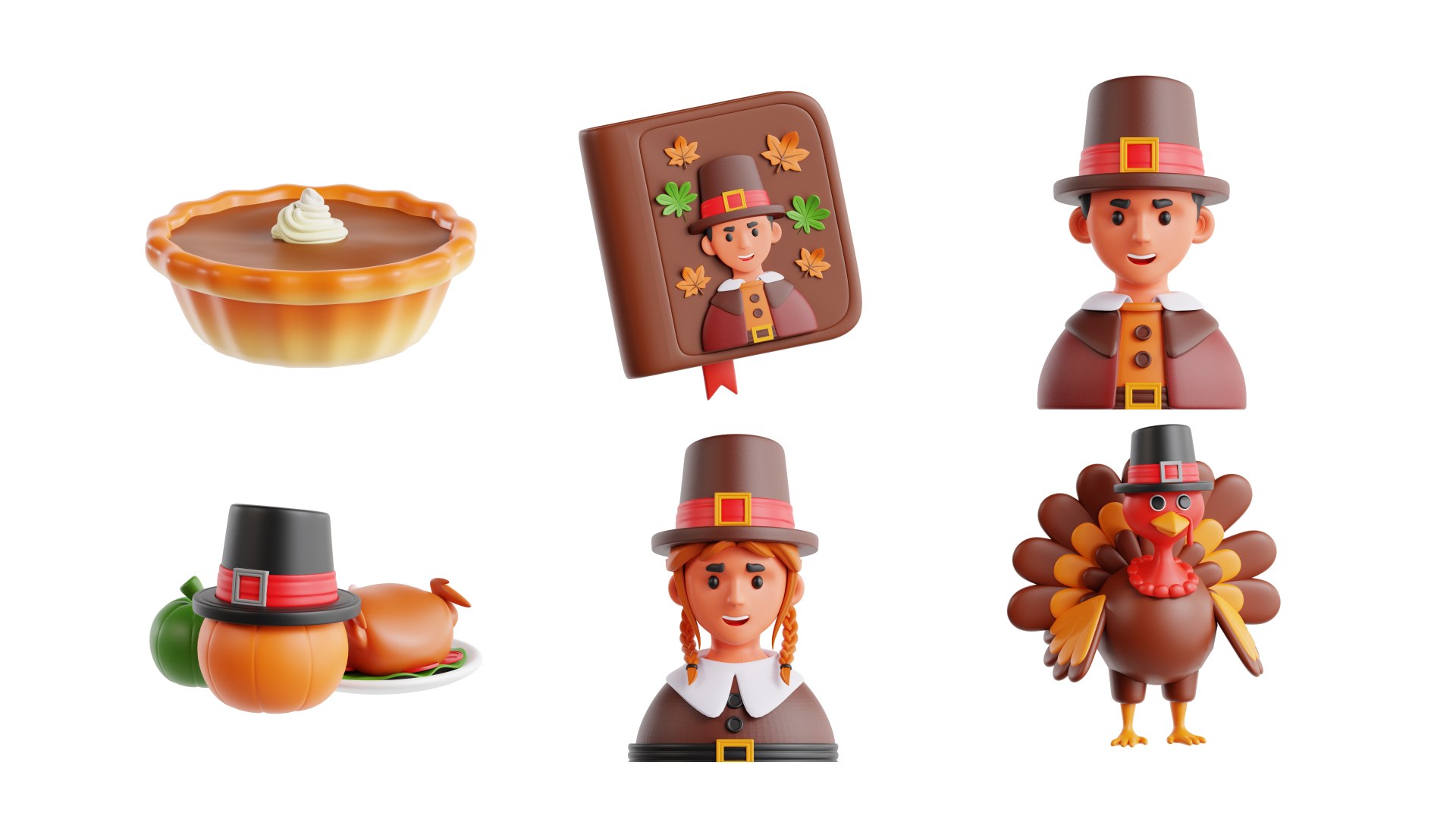 3D Happy Thanksgiving 3D Collection - TurboSquid 2293634