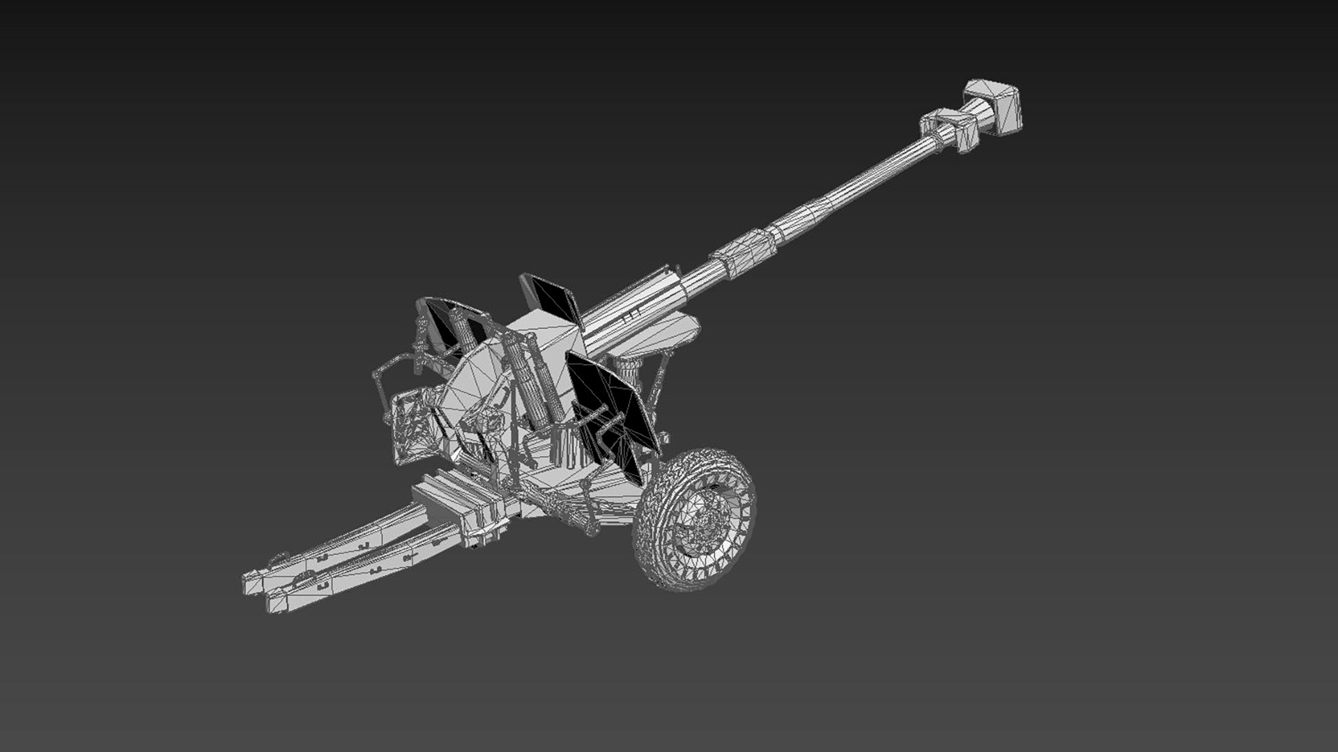 Tank howitzer 3D model - TurboSquid 1534402