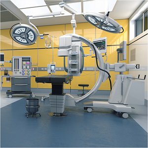 hospital ward surgery room 3d model