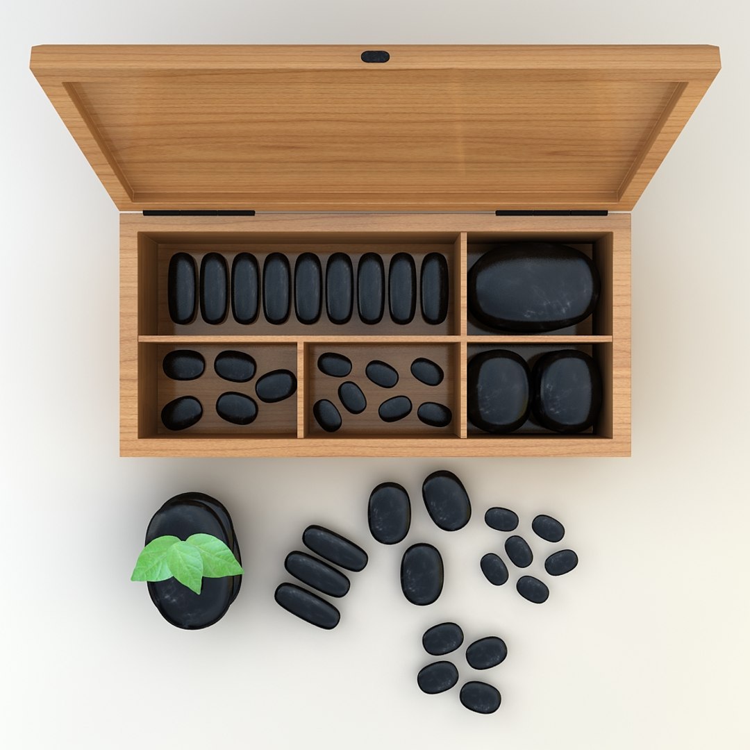 Massage Stones Box 3d Obj