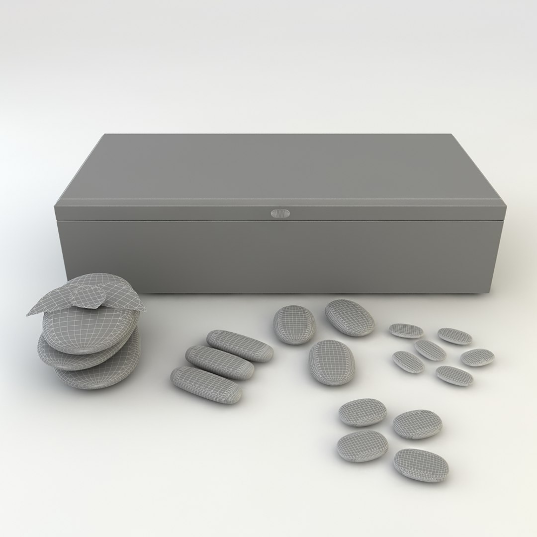 Massage Stones Box 3d Obj