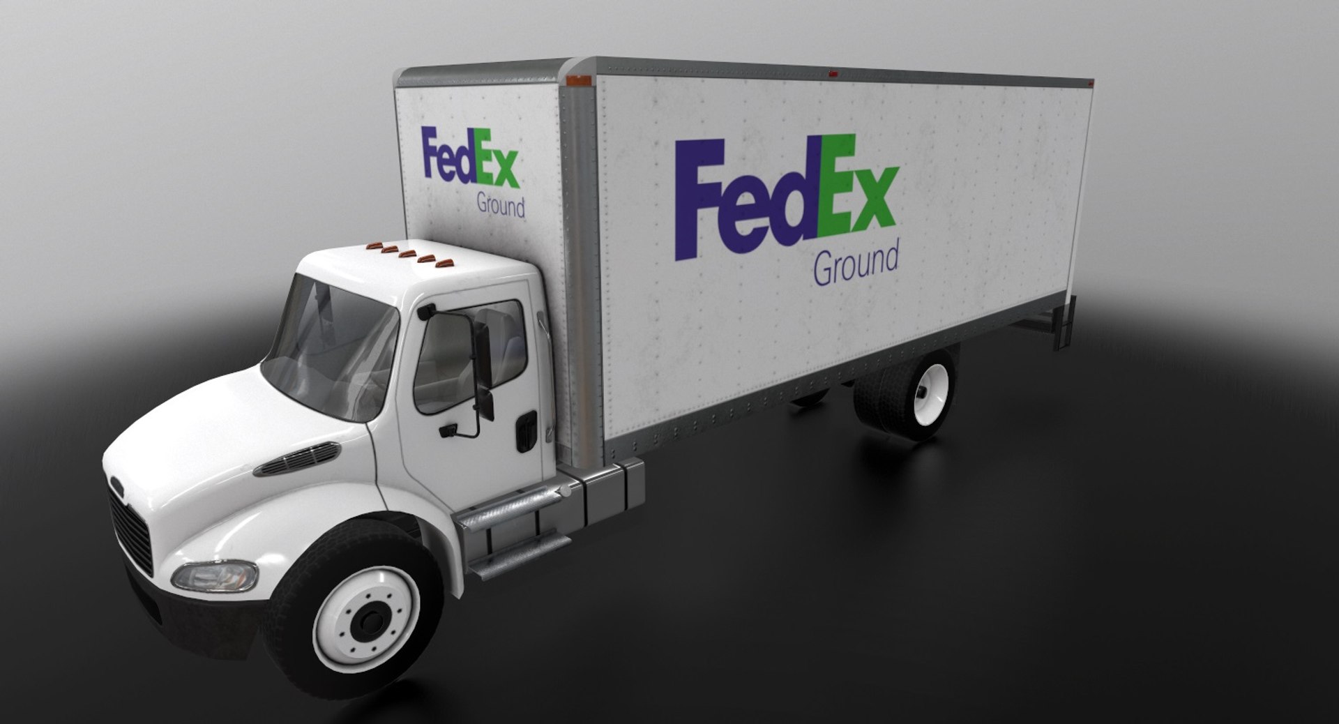 3D realistic freightliner m2 fedex - TurboSquid 1284287