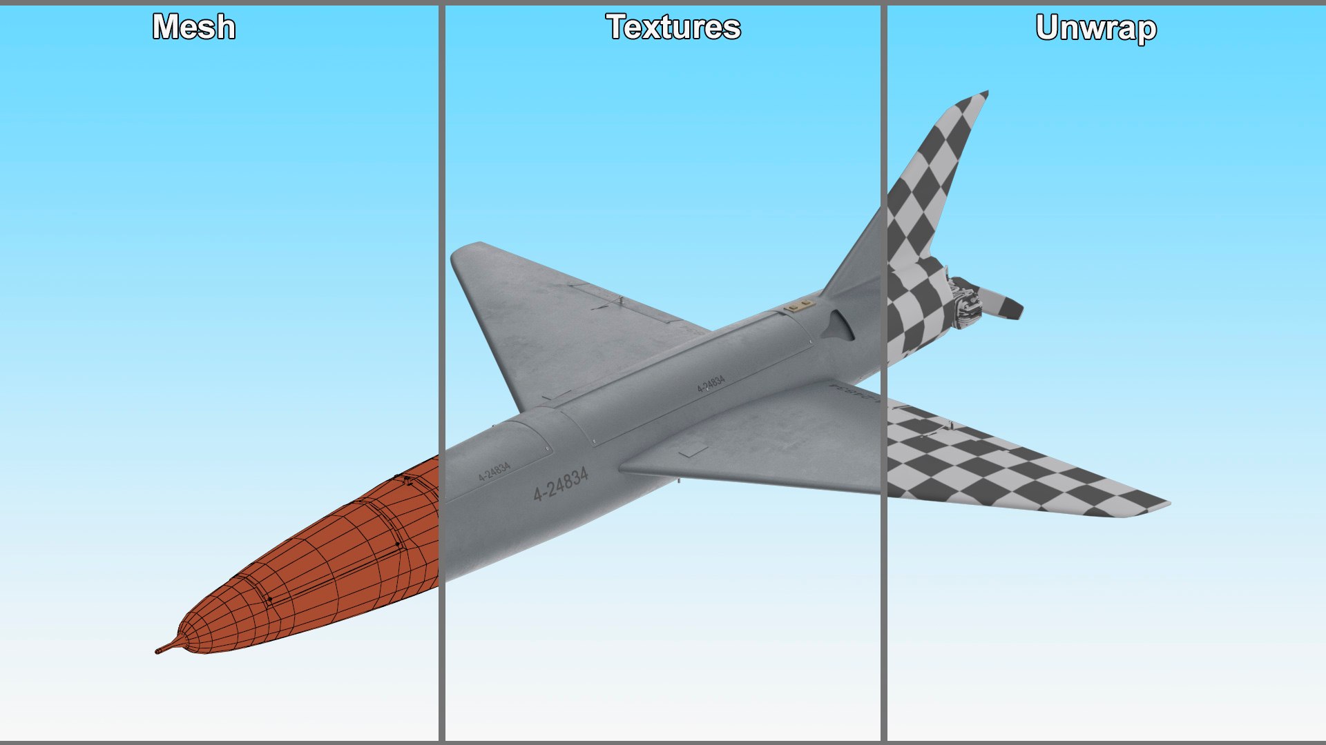 Drone Kamikaze Iranian Arash 2 Rigged Model - TurboSquid 2222408