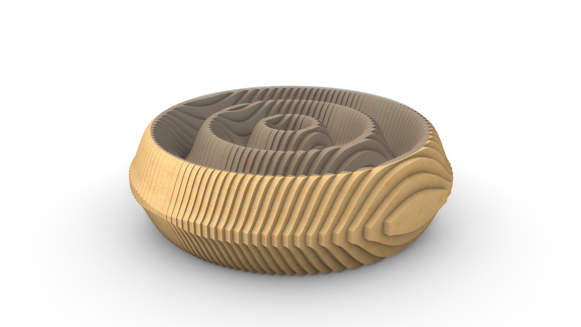 Ripples Wooden Table 3D model - TurboSquid 2176185