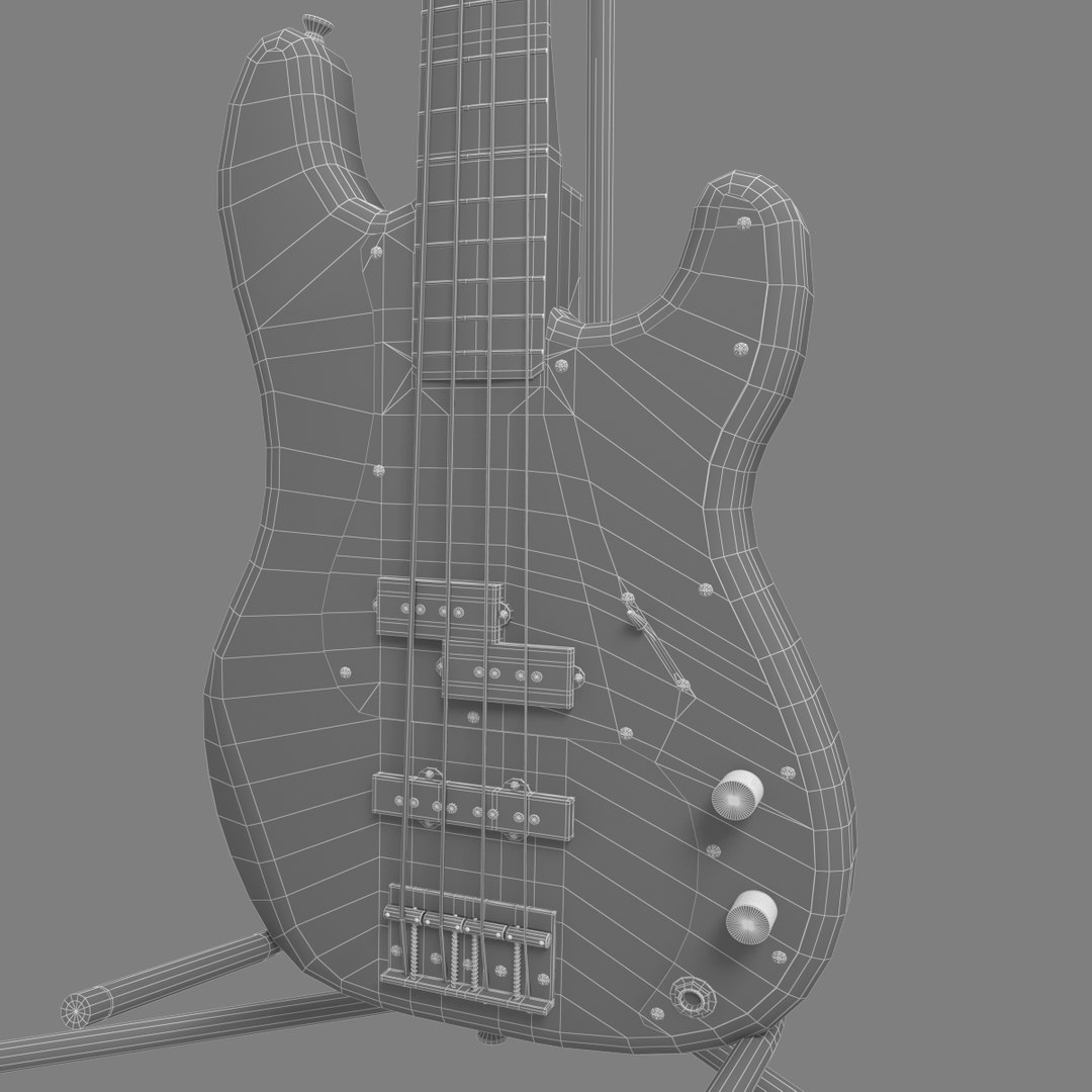 3d Model Precision Bass Guitar