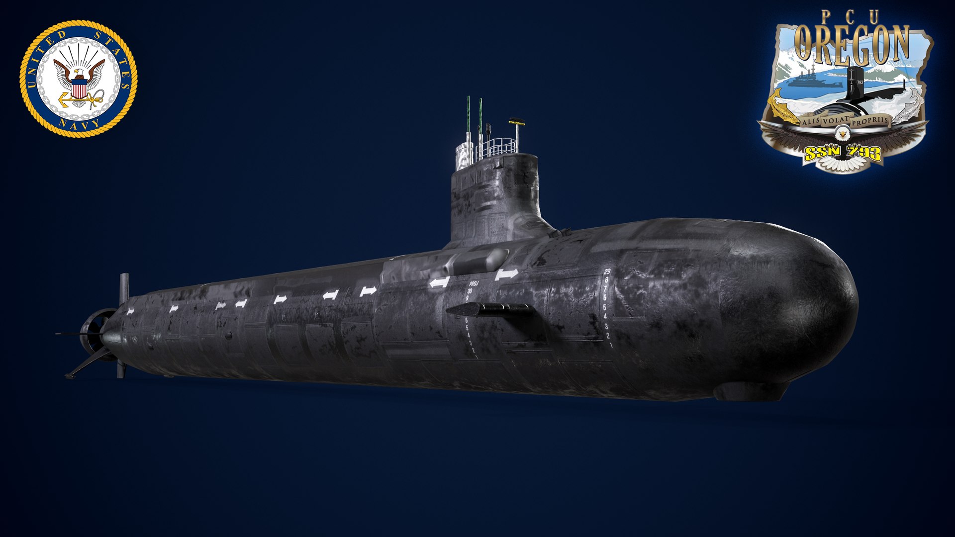 3D USS Oregon SSN-793 Virginia-Class Submarine - TurboSquid 1891353