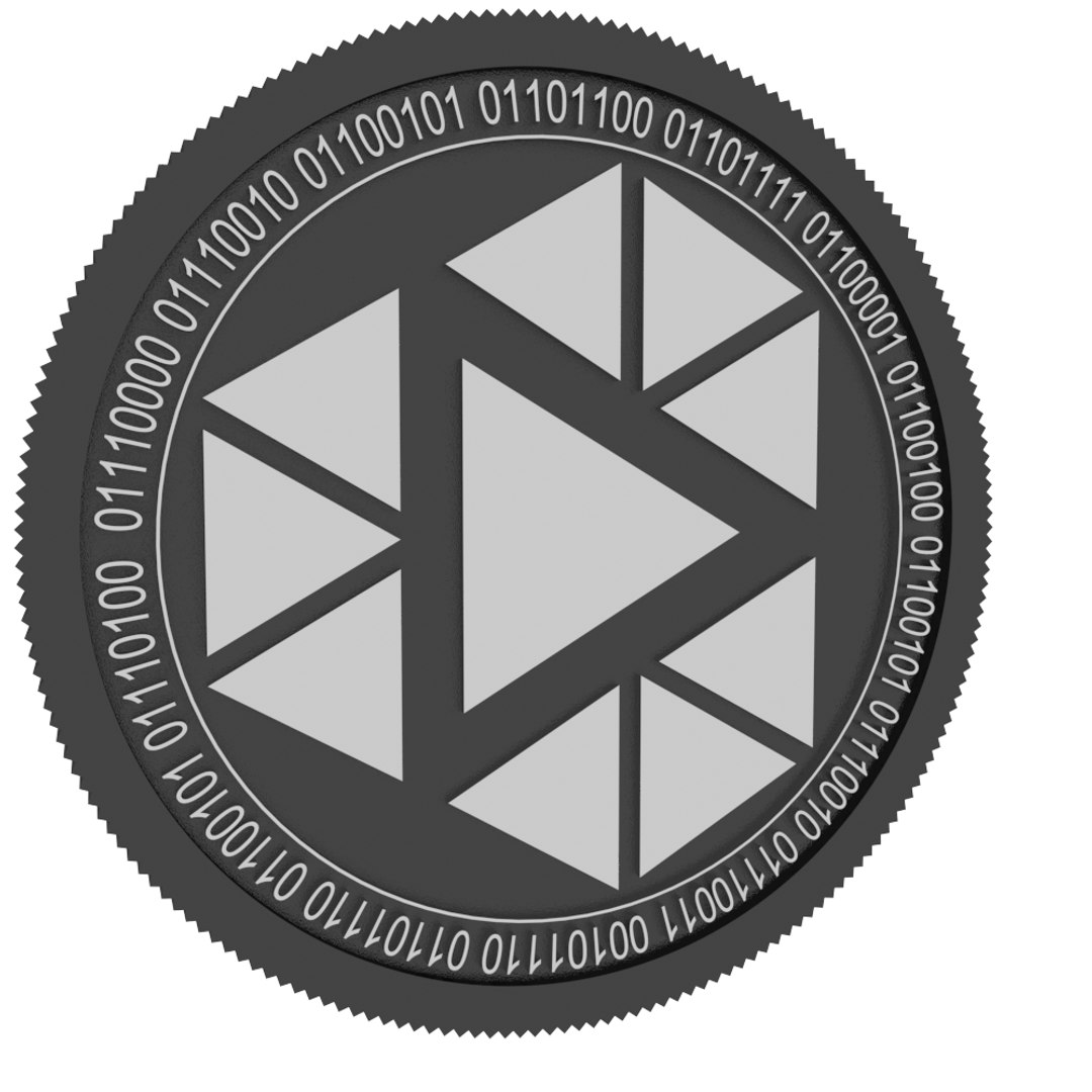 Bhi token black coin model - TurboSquid 1593965