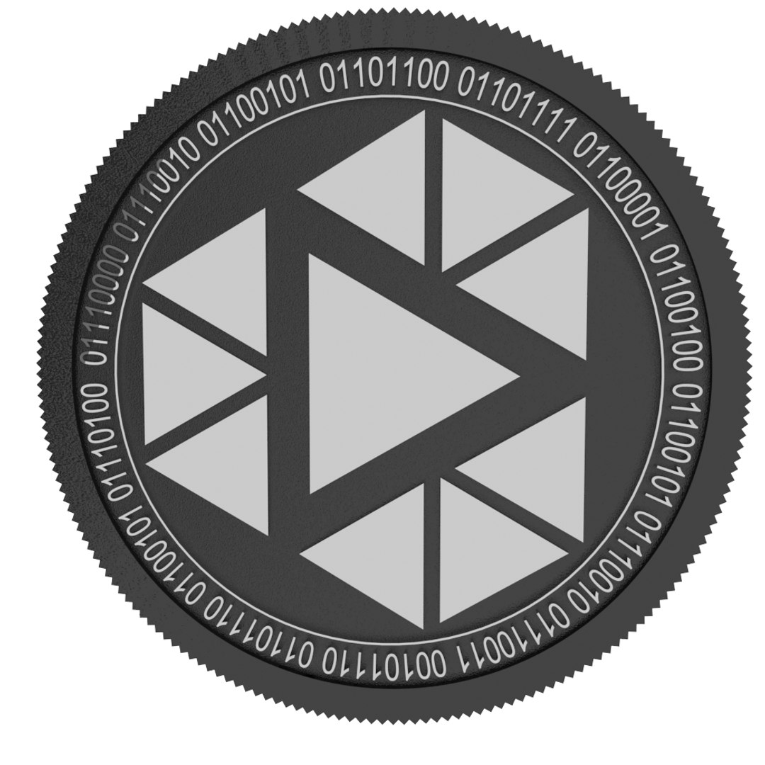 Bhi token black coin model - TurboSquid 1593965