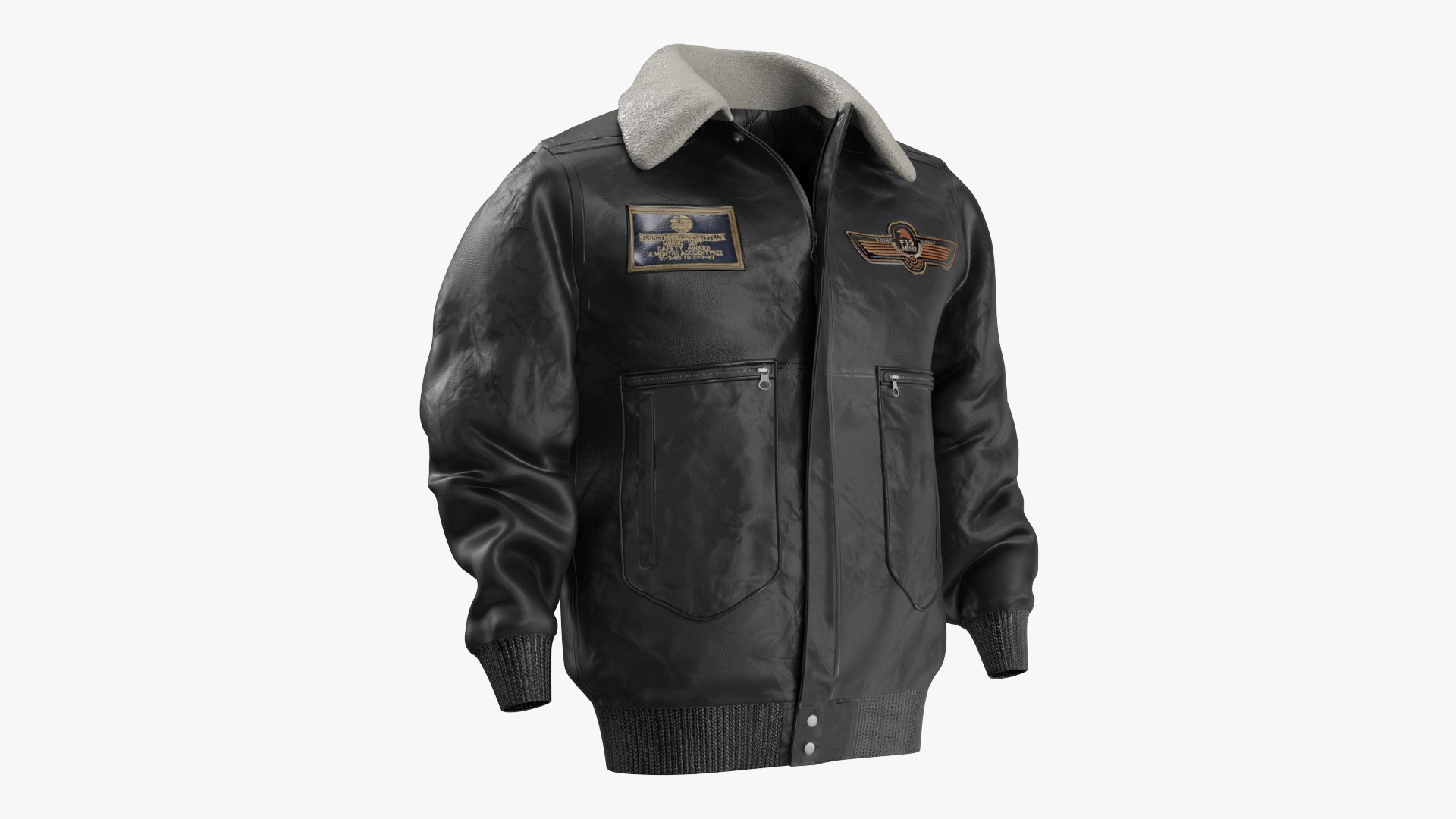 3D Black Aviator Jacket Model - TurboSquid 2278816