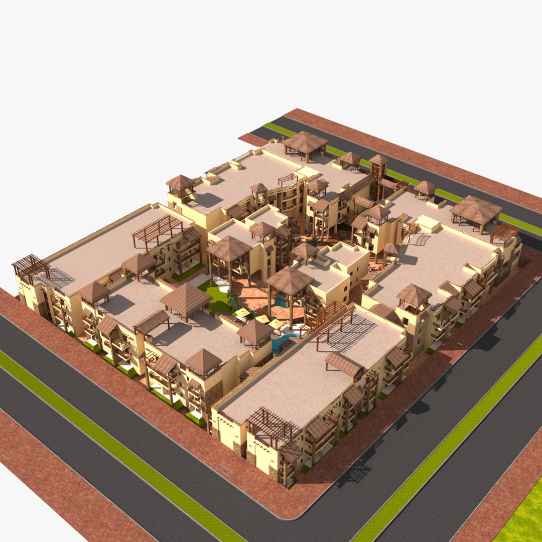 3D Resort Hotel model - TurboSquid 2118523