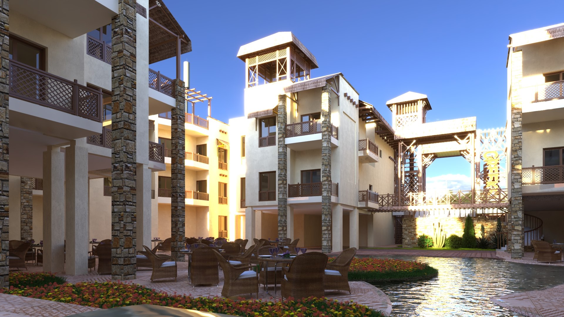 3D Resort Hotel Model - TurboSquid 2118523