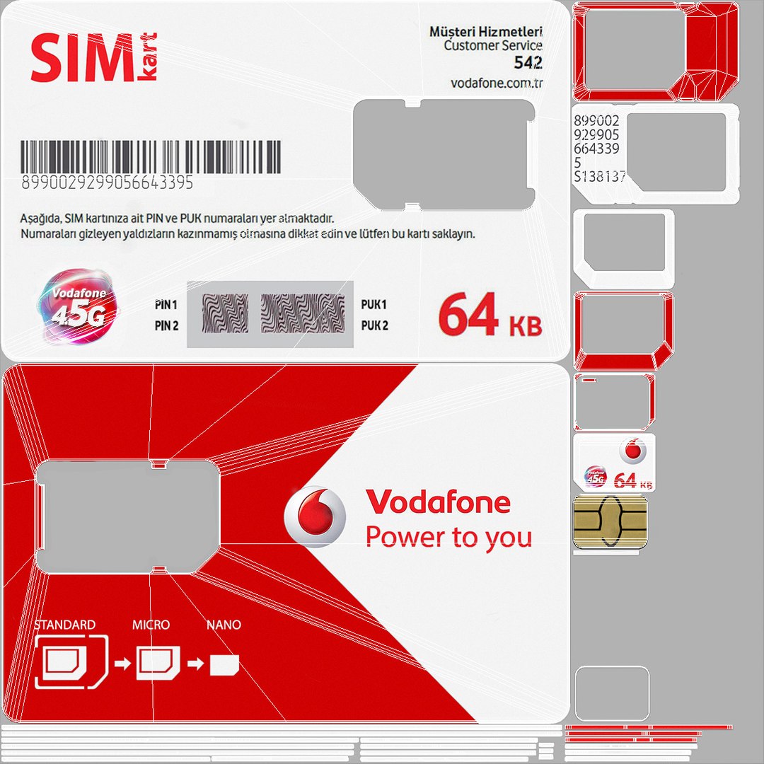 3D Vodafone Sim Card Types model - TurboSquid 1951601