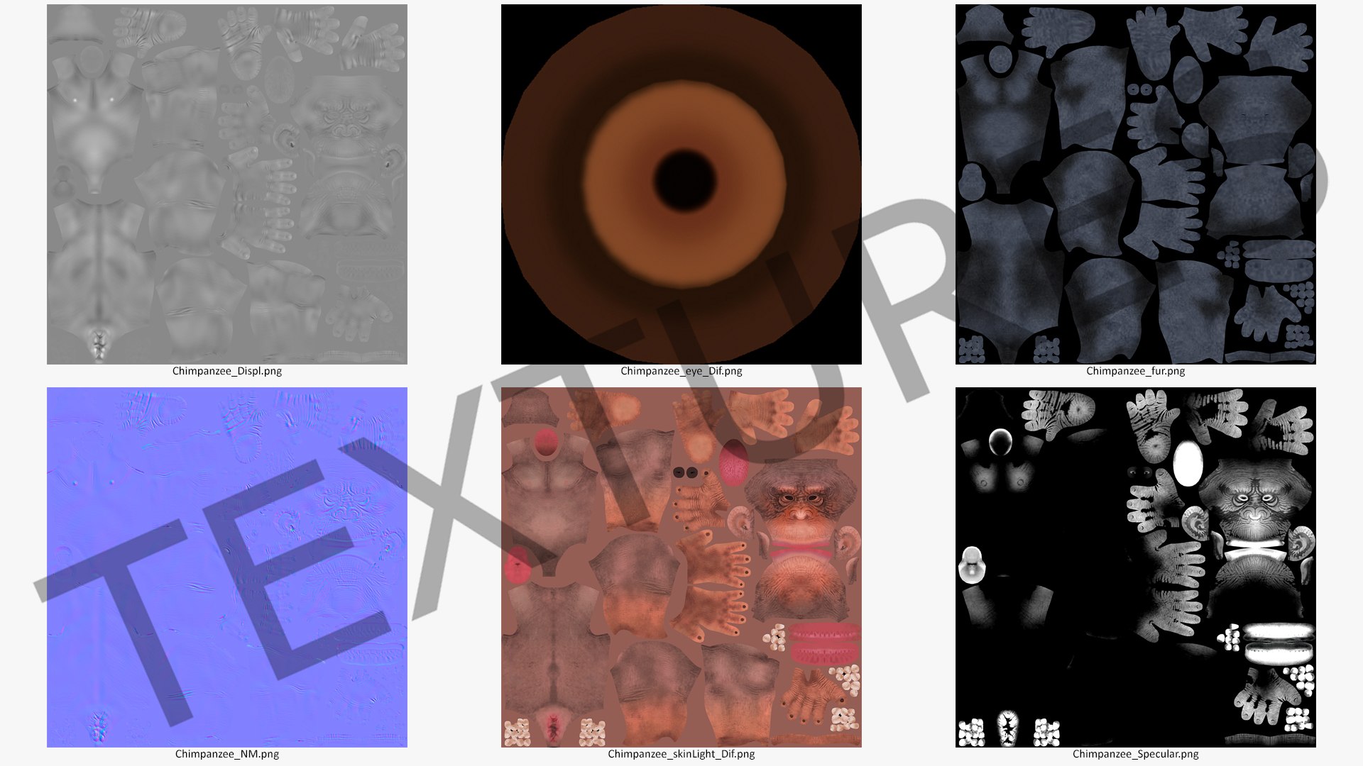 3D chimpanzee running light skin fur model - TurboSquid 1435816