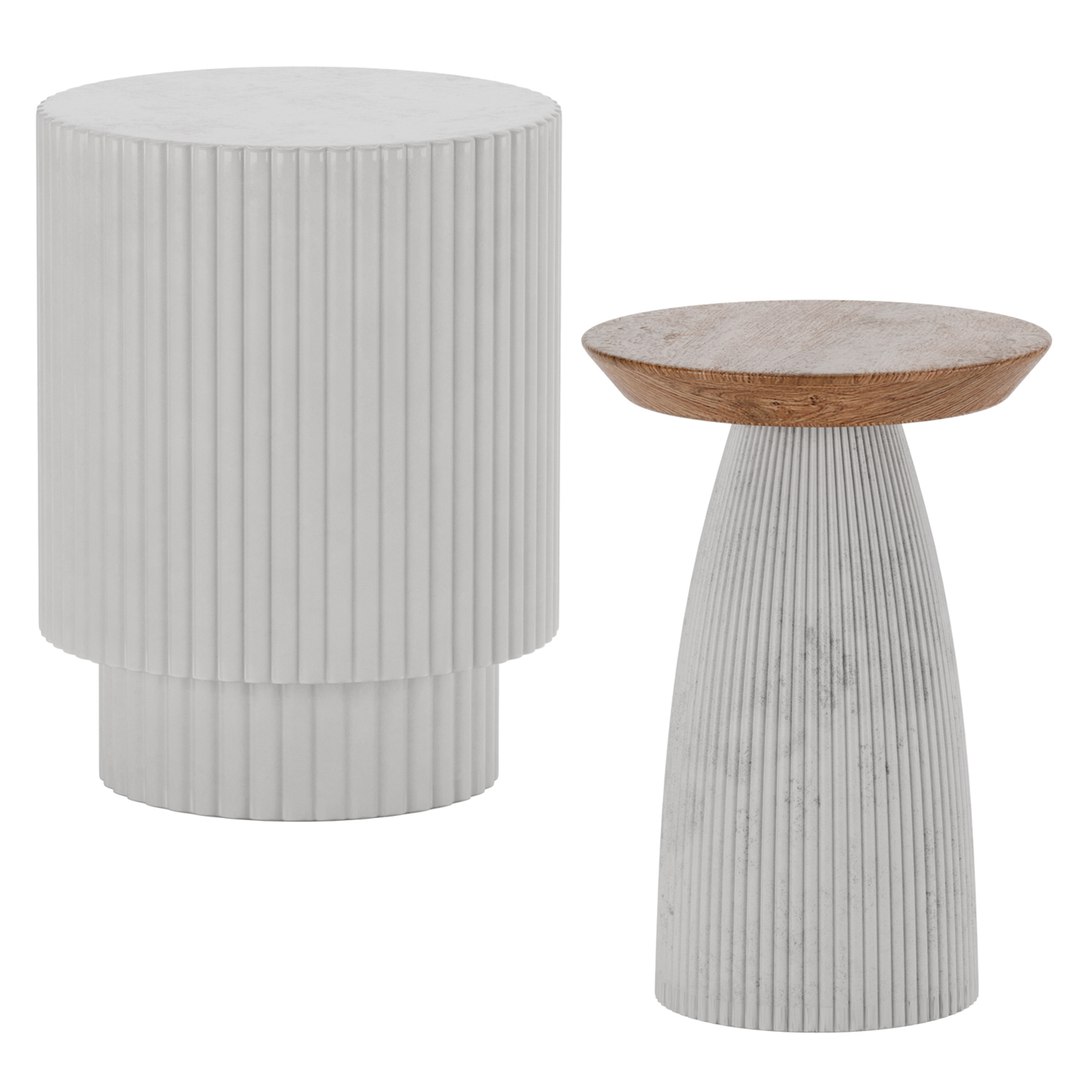 Coffee Side Table West Elm Fluted Odin Model - TurboSquid 1823975
