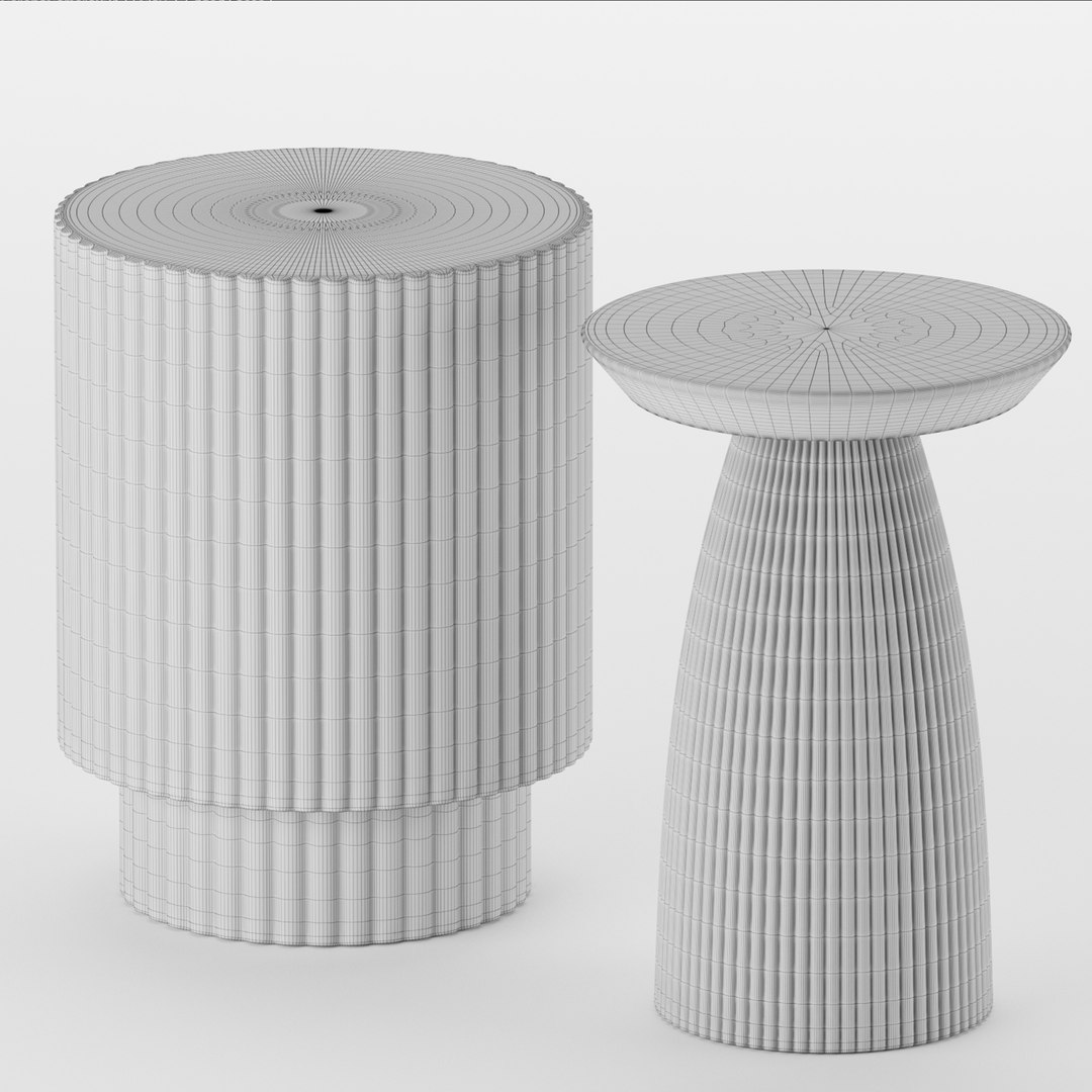 Coffee Side Table West Elm Fluted Odin Model - TurboSquid 1823975