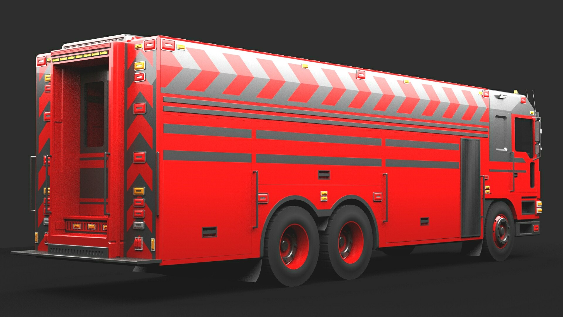 Fire Truck 6X6 Long Heavy Rescue Unit 3D Model - TurboSquid 1730488