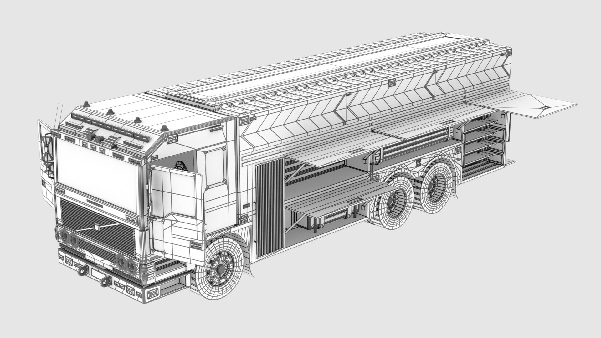 Fire Truck 6X6 Long Heavy Rescue Unit 3D Model - TurboSquid 1730488