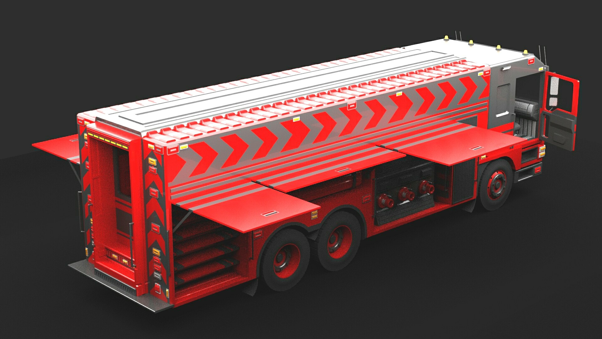 Fire Truck 6X6 Long Heavy Rescue Unit 3D Model - TurboSquid 1730488