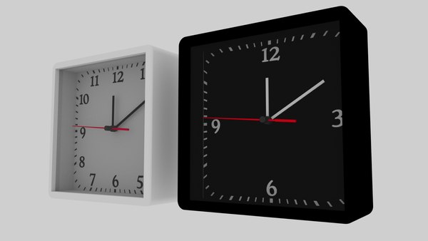 Square Clock model - TurboSquid 2042334