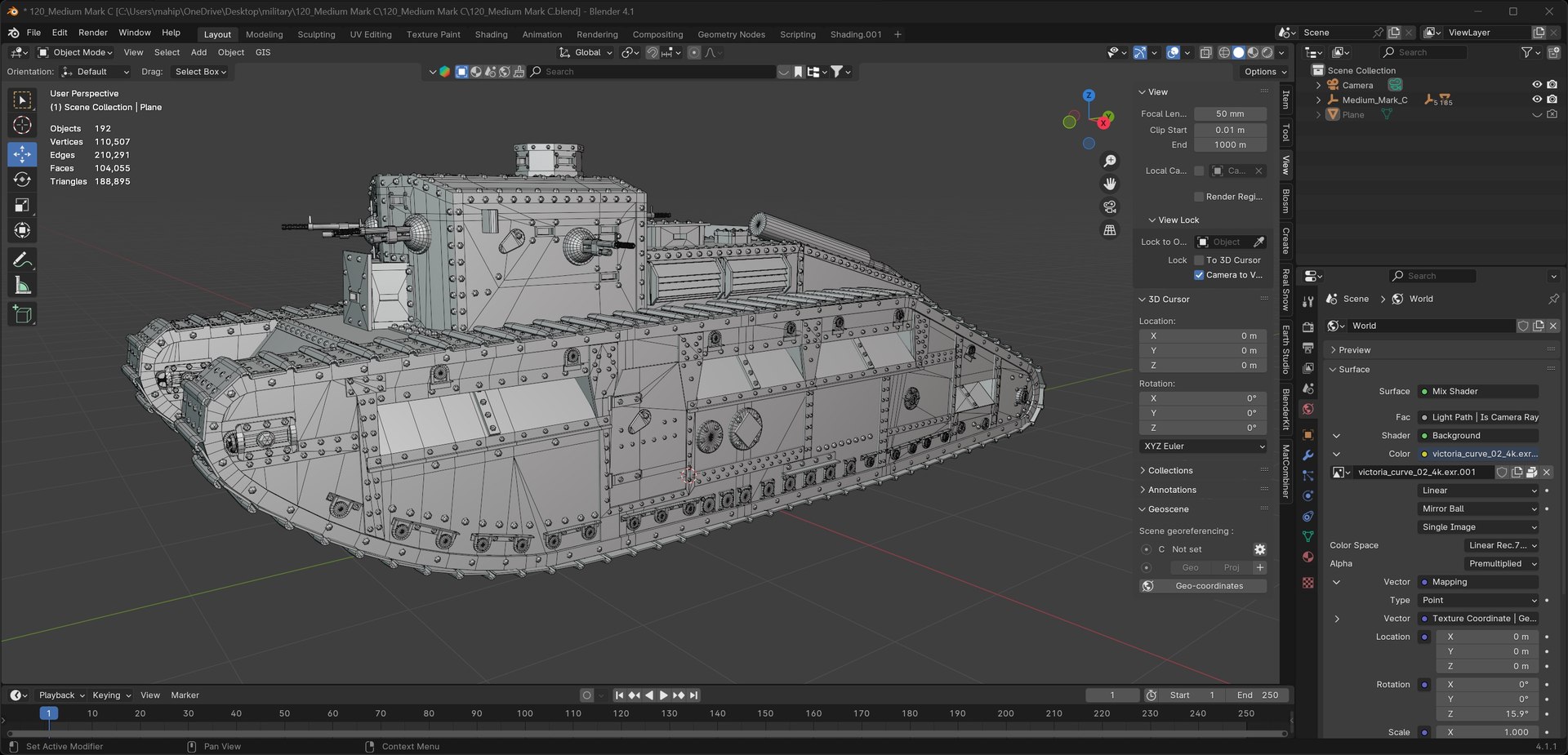3D Model Medium Mark C Medium Tank - TurboSquid 2353142