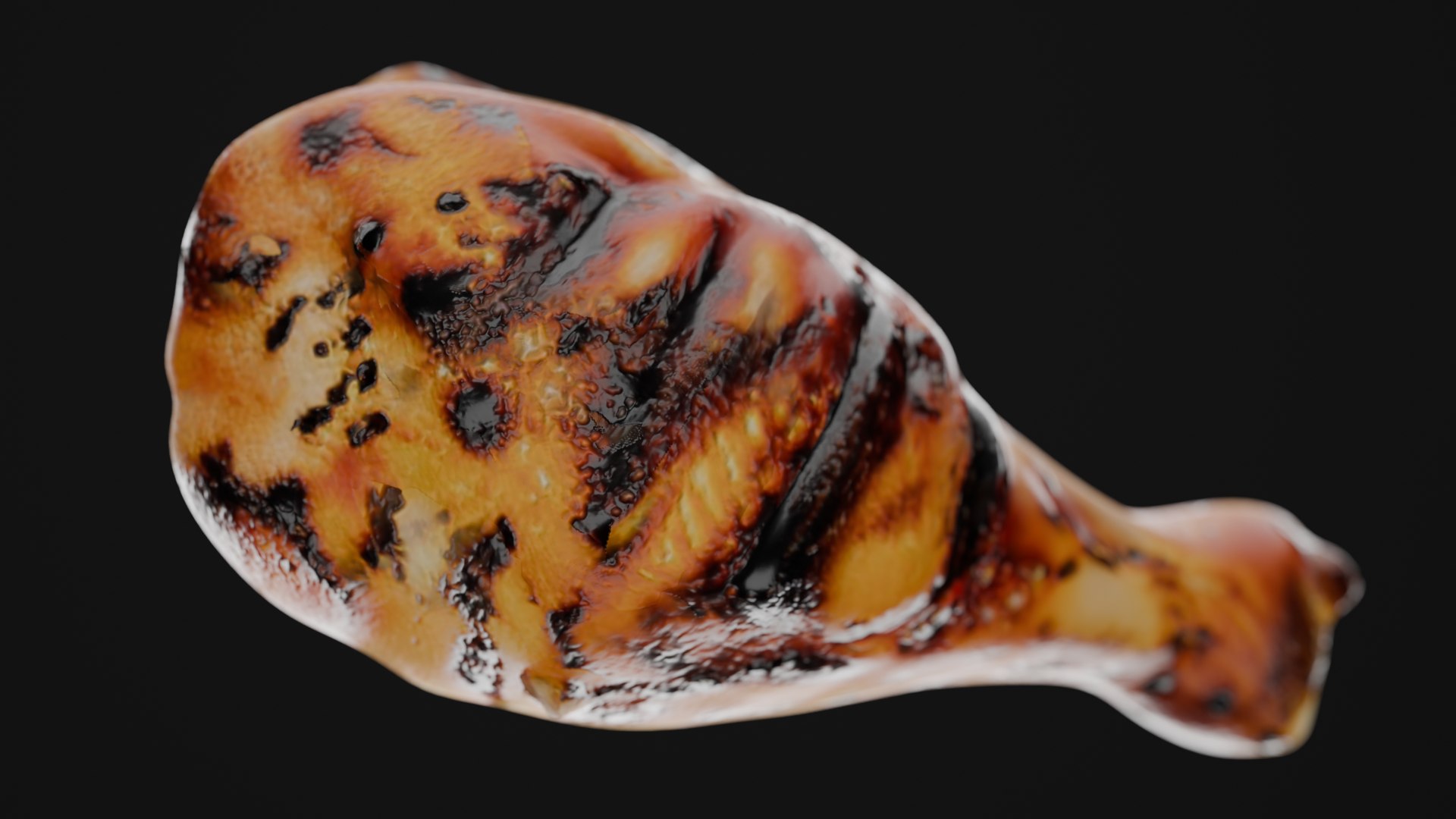 Realistic Grilled Chicken Drumstick 3D Model Low-poly 3D Model 3D ...