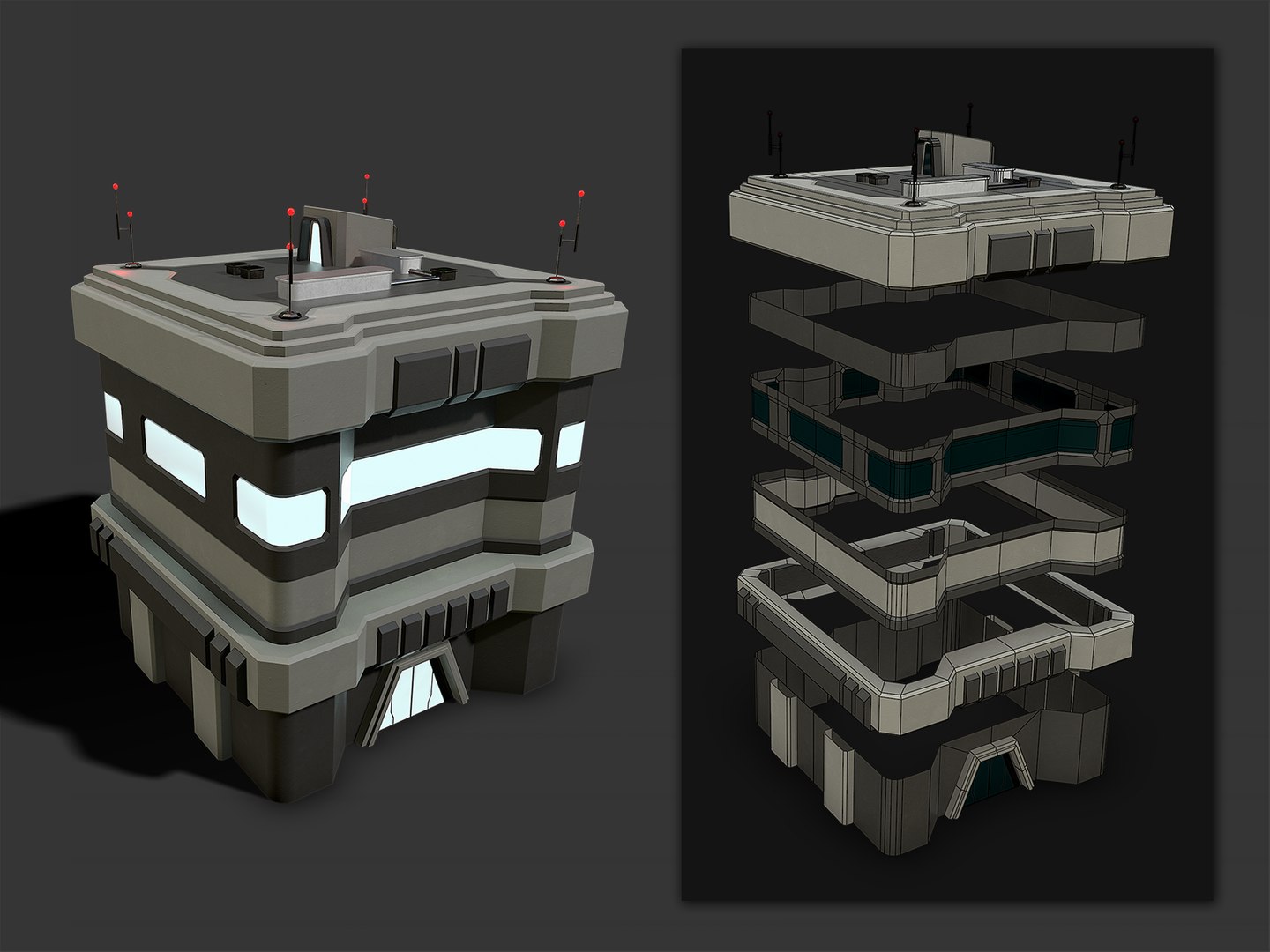 3D Scifi Modular Building - TurboSquid 1408298