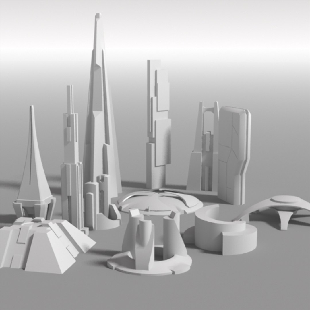 Futuristic Buildings 3d Model
