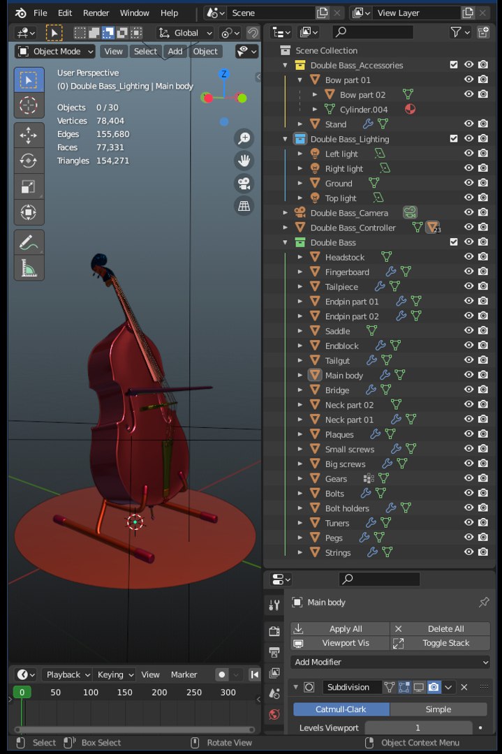 3D Double Bass Model - TurboSquid 1690245