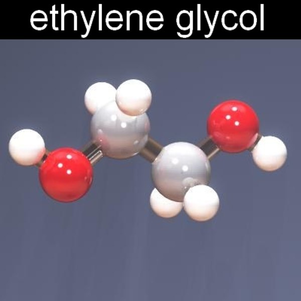 molecule ethylene glycol 3d model