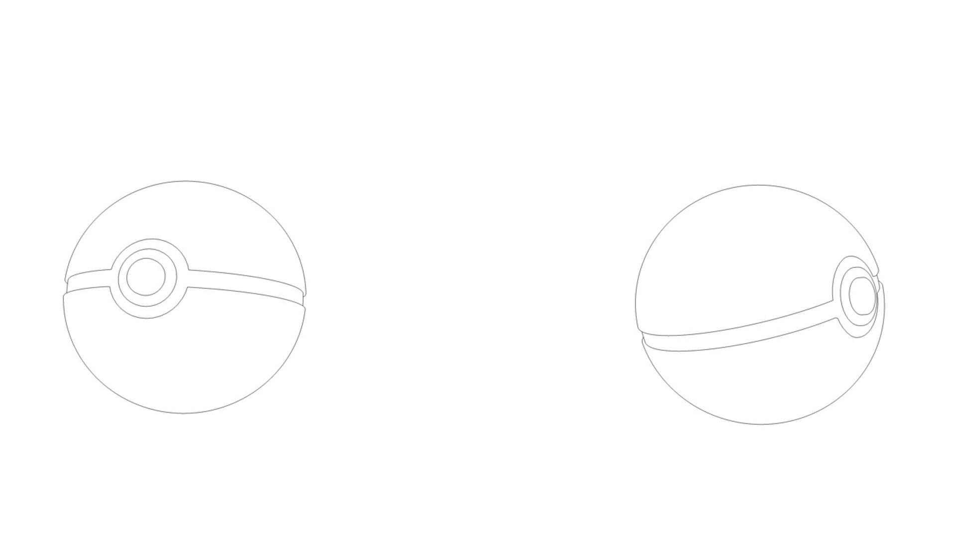 Dark Normal Pokeball 3d Model
