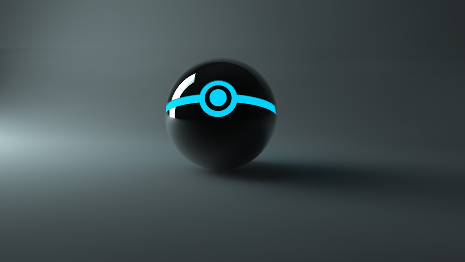 Dark Normal Pokeball 3d Model