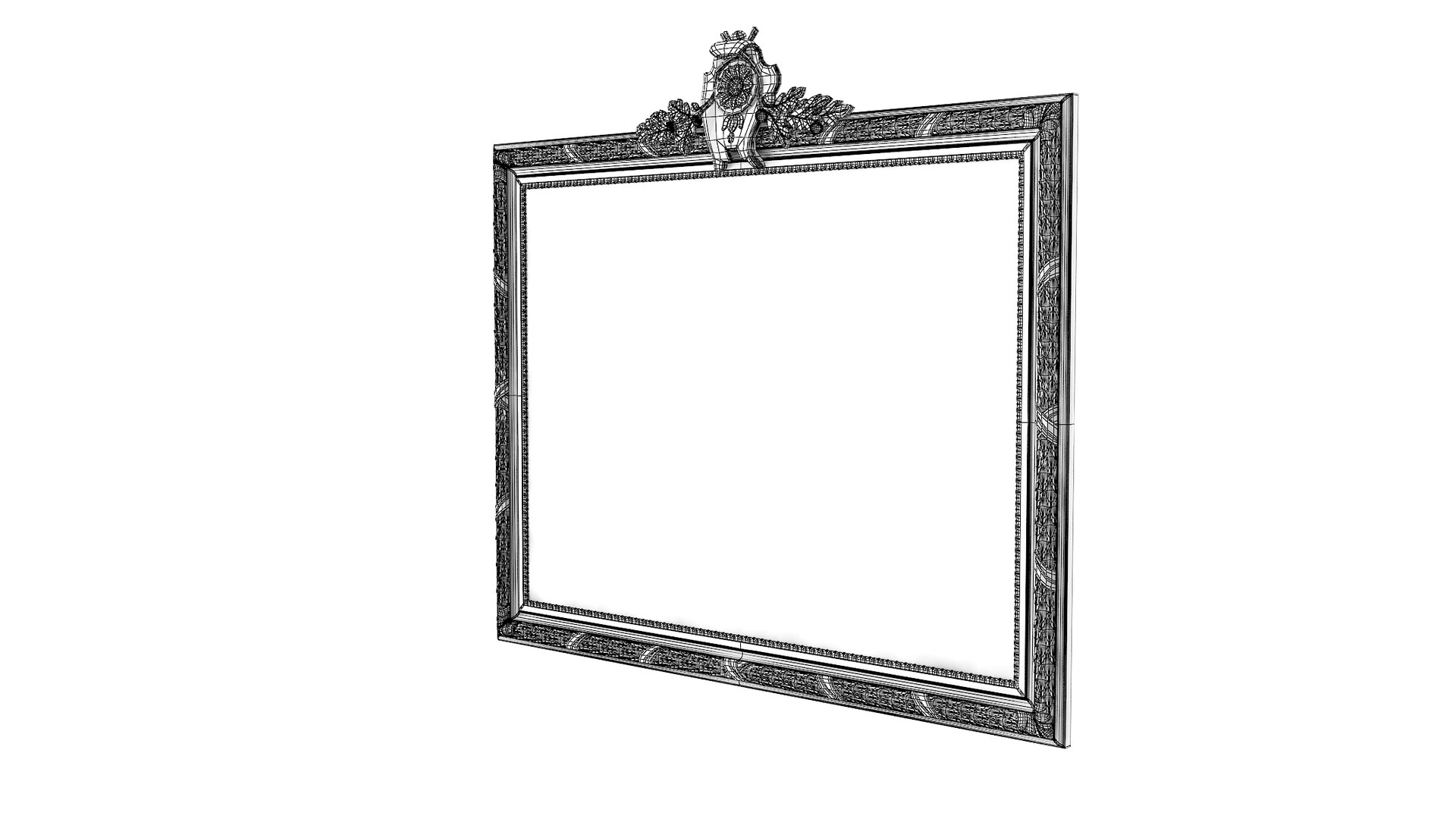 3D Realistic Baroque Picture Frame Model - TurboSquid 1503508