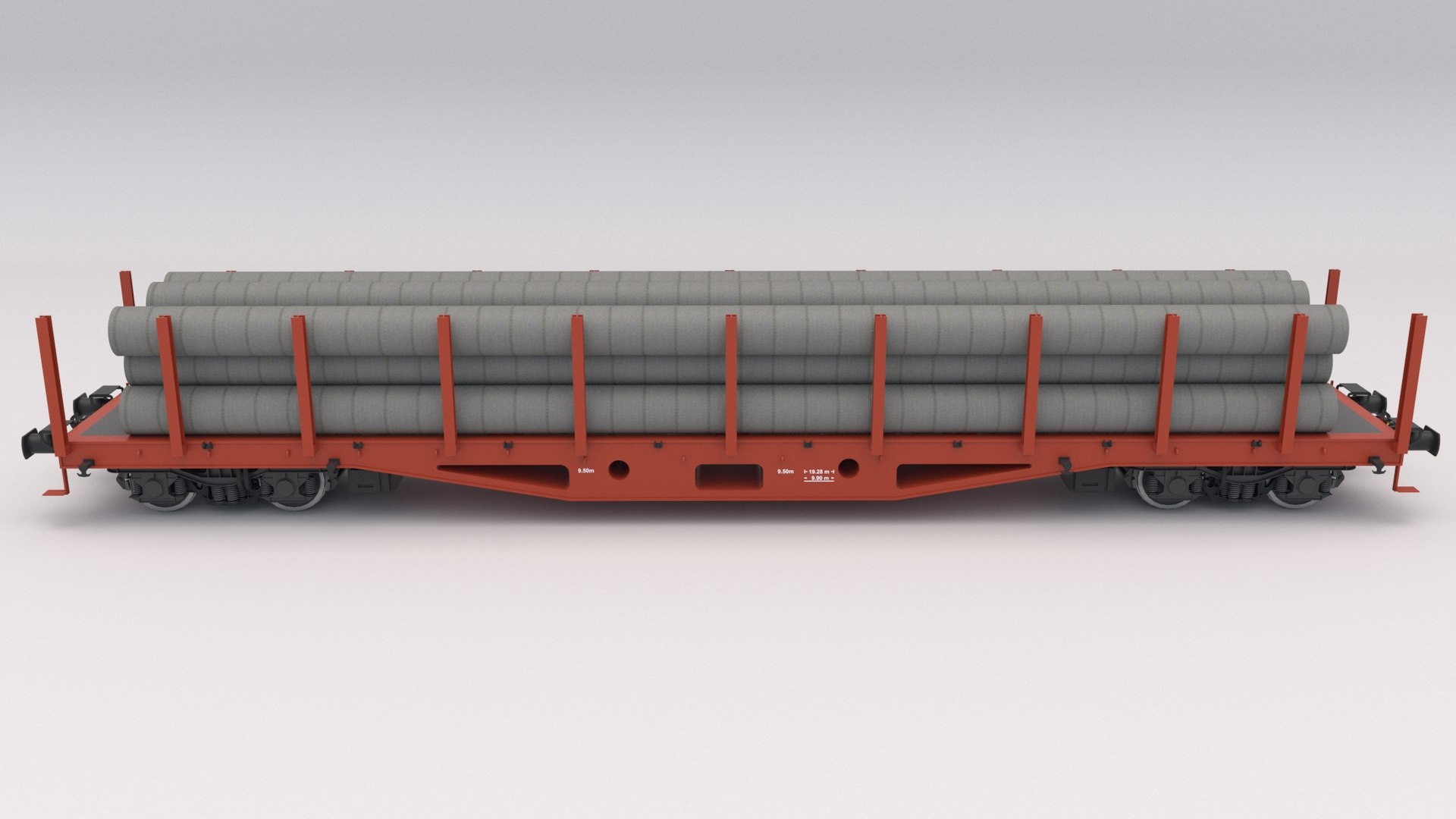 3D Flat Rail Car Pipes Model - TurboSquid 1639613