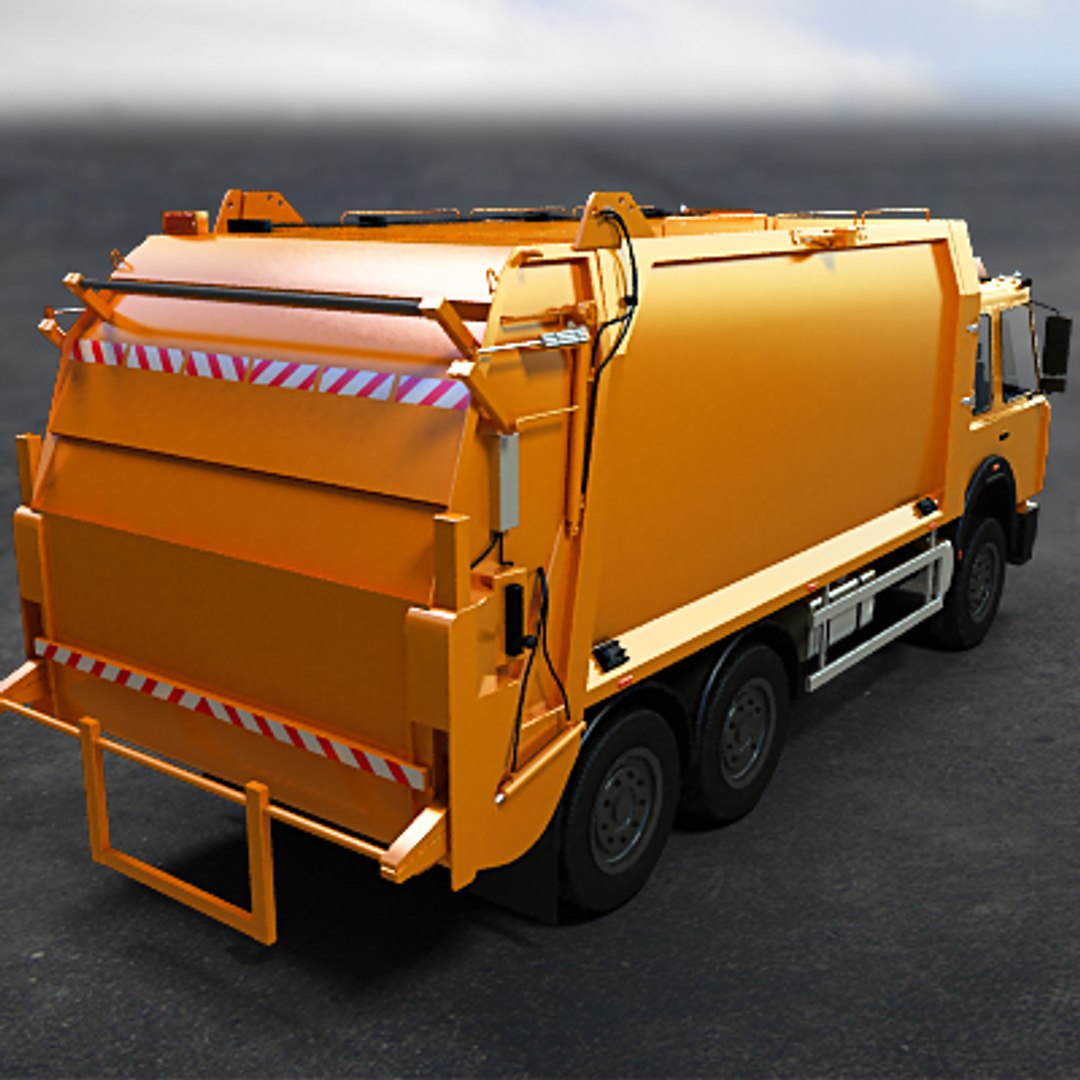 Waste Truck Garbage 3d Model