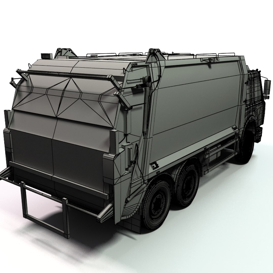 Waste Truck Garbage 3d Model