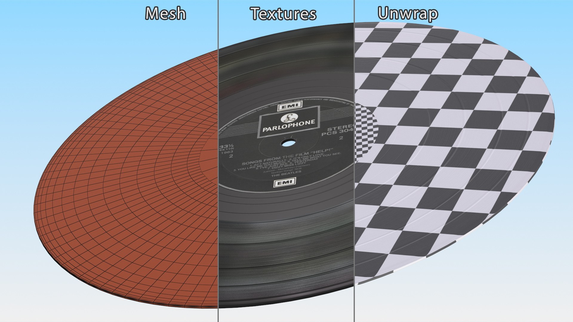 3D Vinyl Record The Beatles model - TurboSquid 1978388