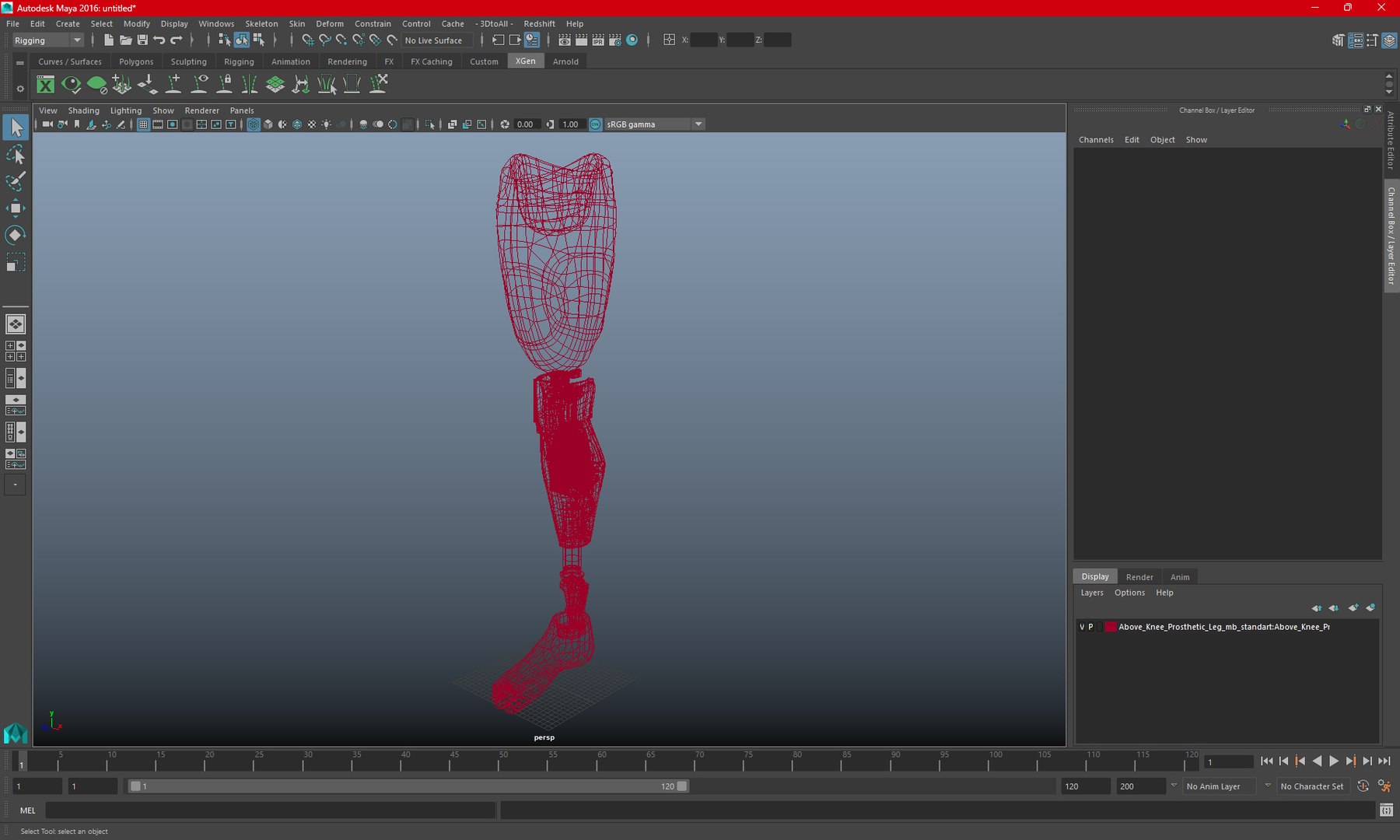 3D Model Above Knee Prosthetic Leg - TurboSquid 2161310