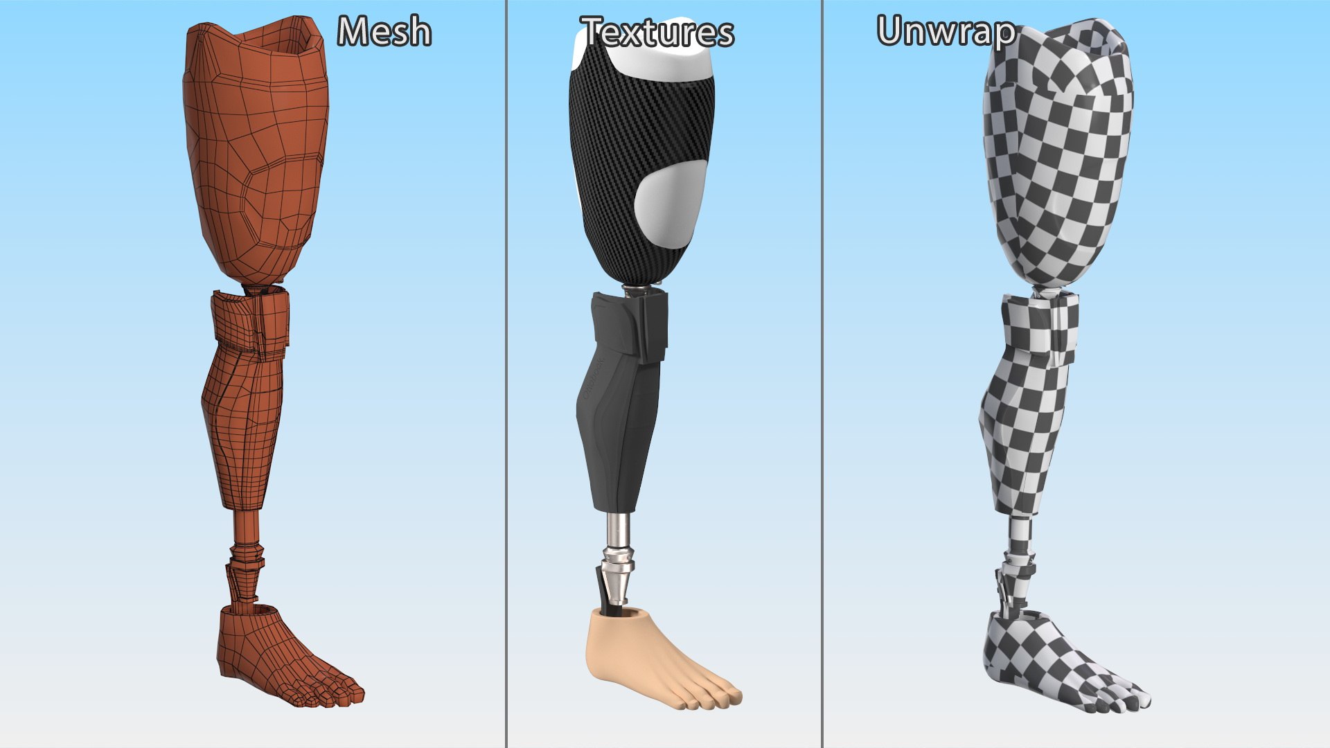 3D Model Above Knee Prosthetic Leg - TurboSquid 2161310