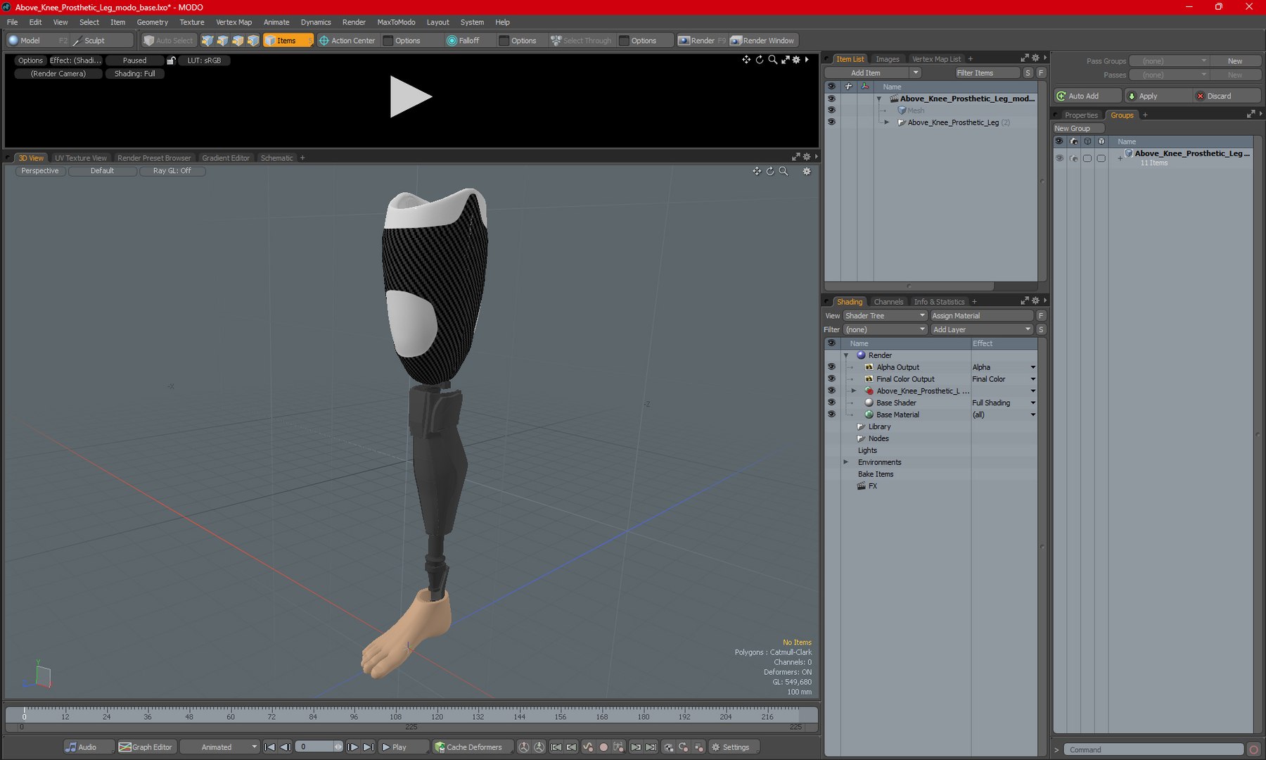 3D Model Above Knee Prosthetic Leg - TurboSquid 2161310