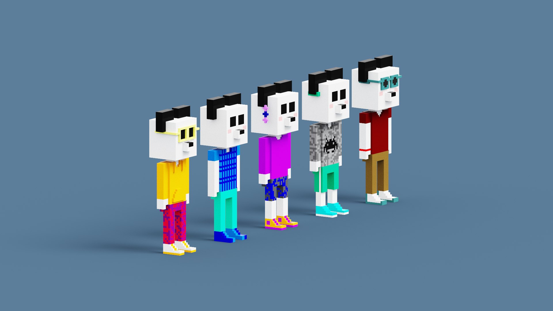 NFT Voxel Panda Characters Model - TurboSquid 1910521