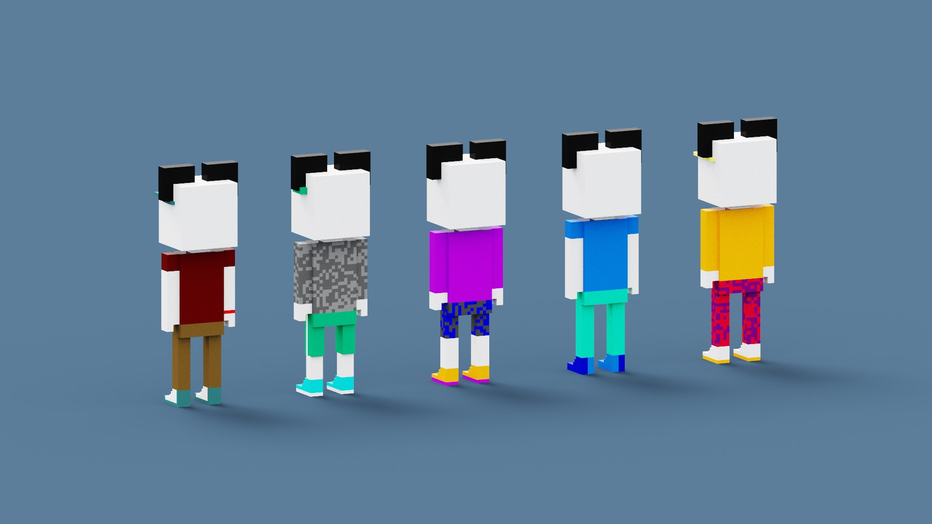NFT Voxel Panda Characters Model - TurboSquid 1910521