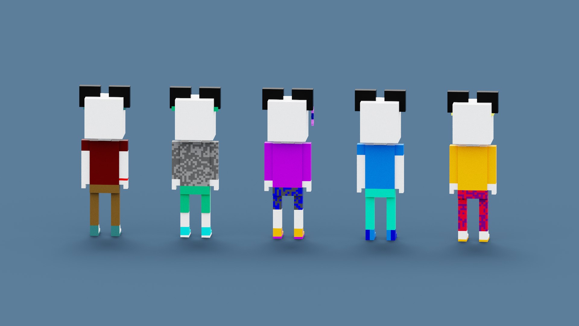NFT Voxel Panda Characters Model - TurboSquid 1910521