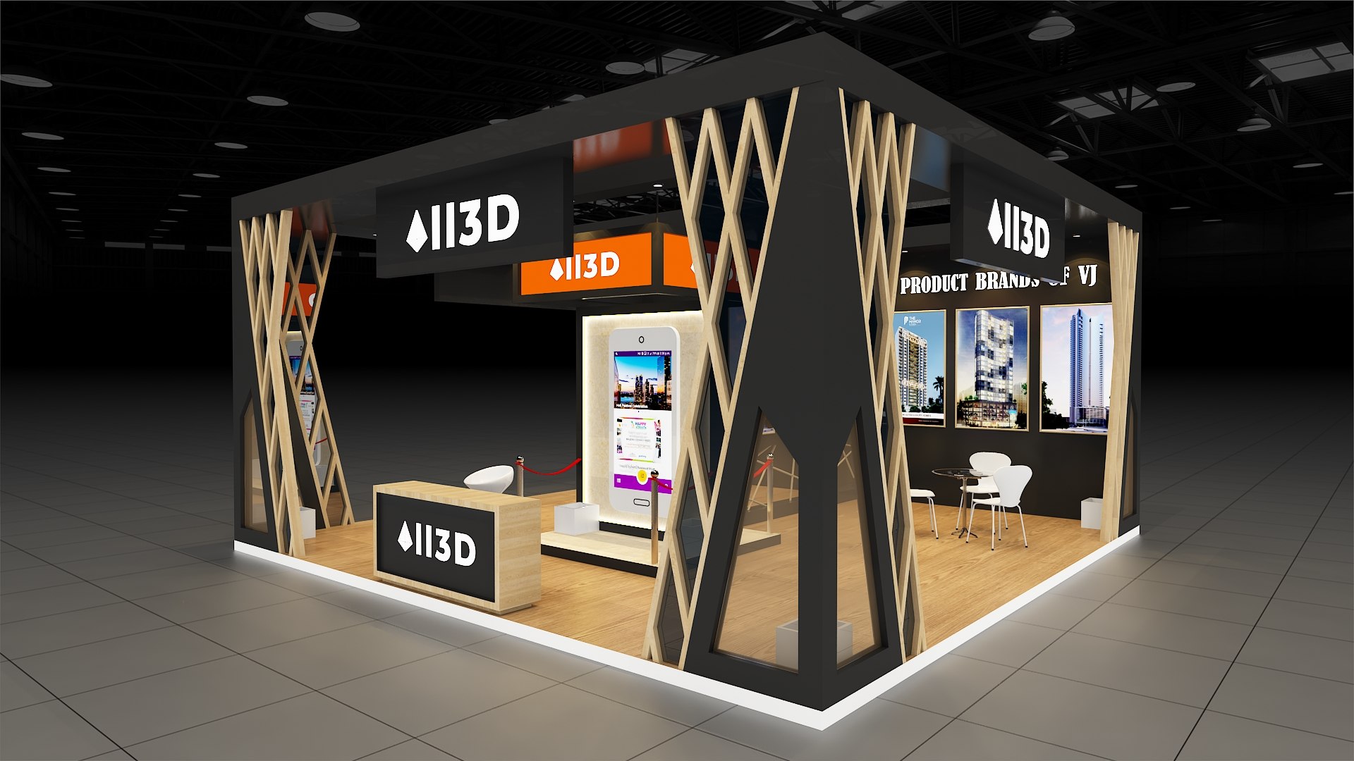 Exhibition Stand Three Side Open 7X7 3D - TurboSquid 2151938